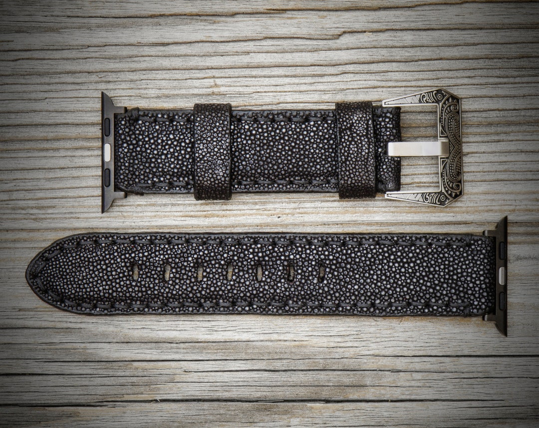 Stingray Skin Apple Watch Band: Handcrafted Strap Custom Fit for All ...
