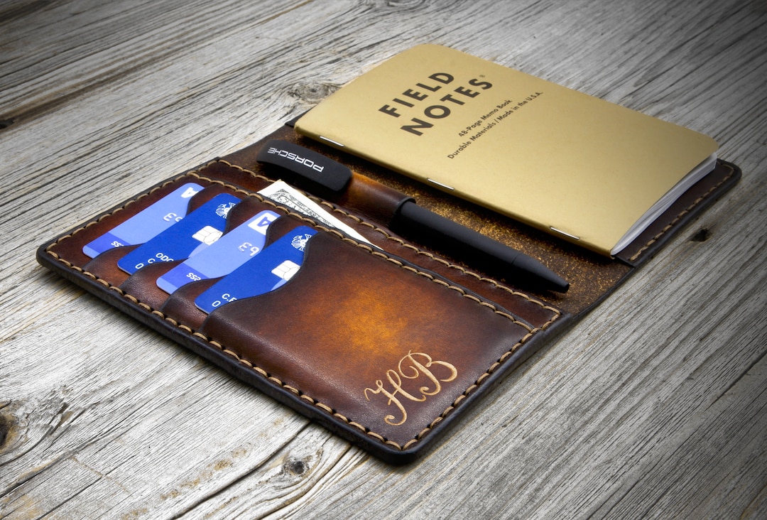 Leather Field Notes Wallet, Moleskine A6 Cover With Pen Holder ...