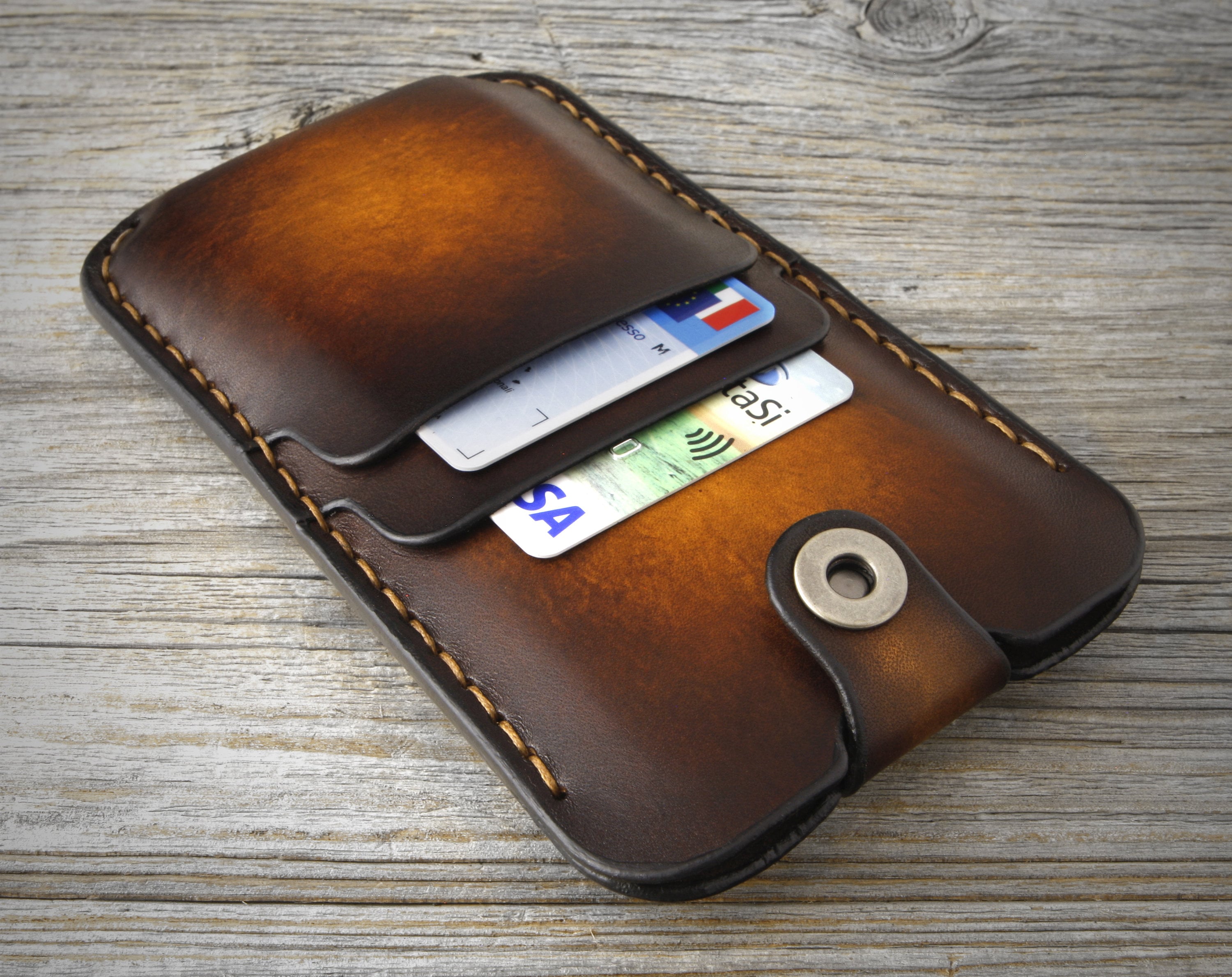 Personalized Leather Phone Sleeve With Pull Tab - Custom Fit for All ...