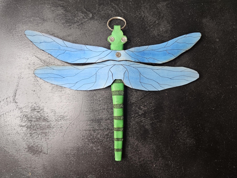 Leather Dragonfly Keychain Template - Etsy