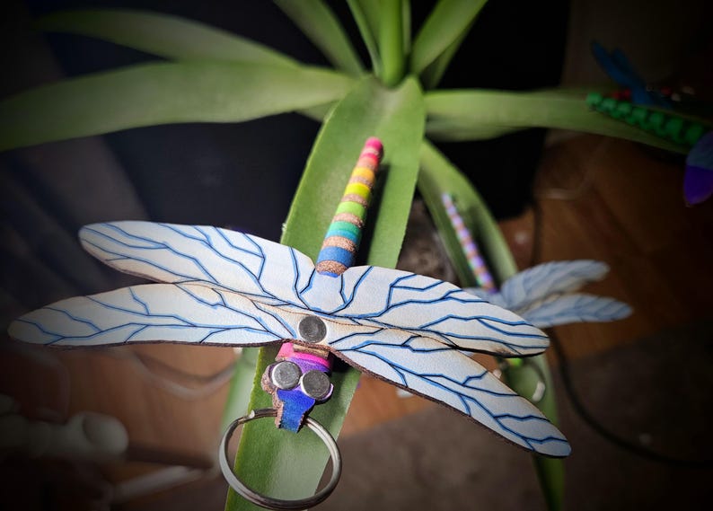 Leather Dragonfly Keychain Template - Etsy