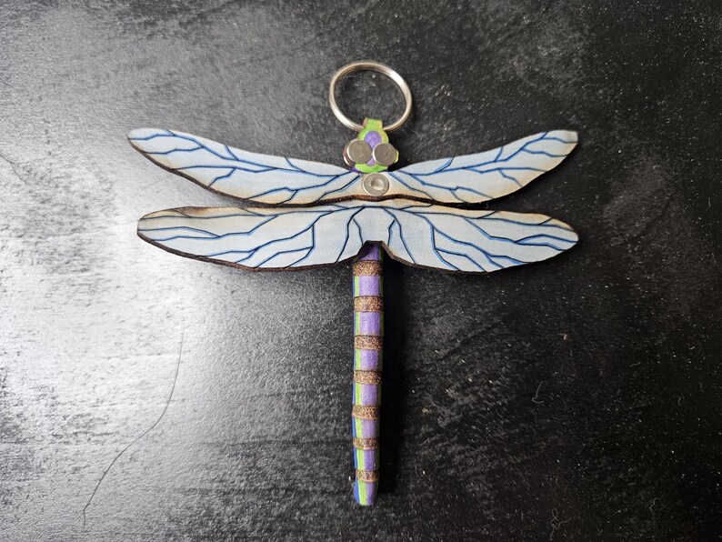 Leather Dragonfly Keychain Template - Etsy