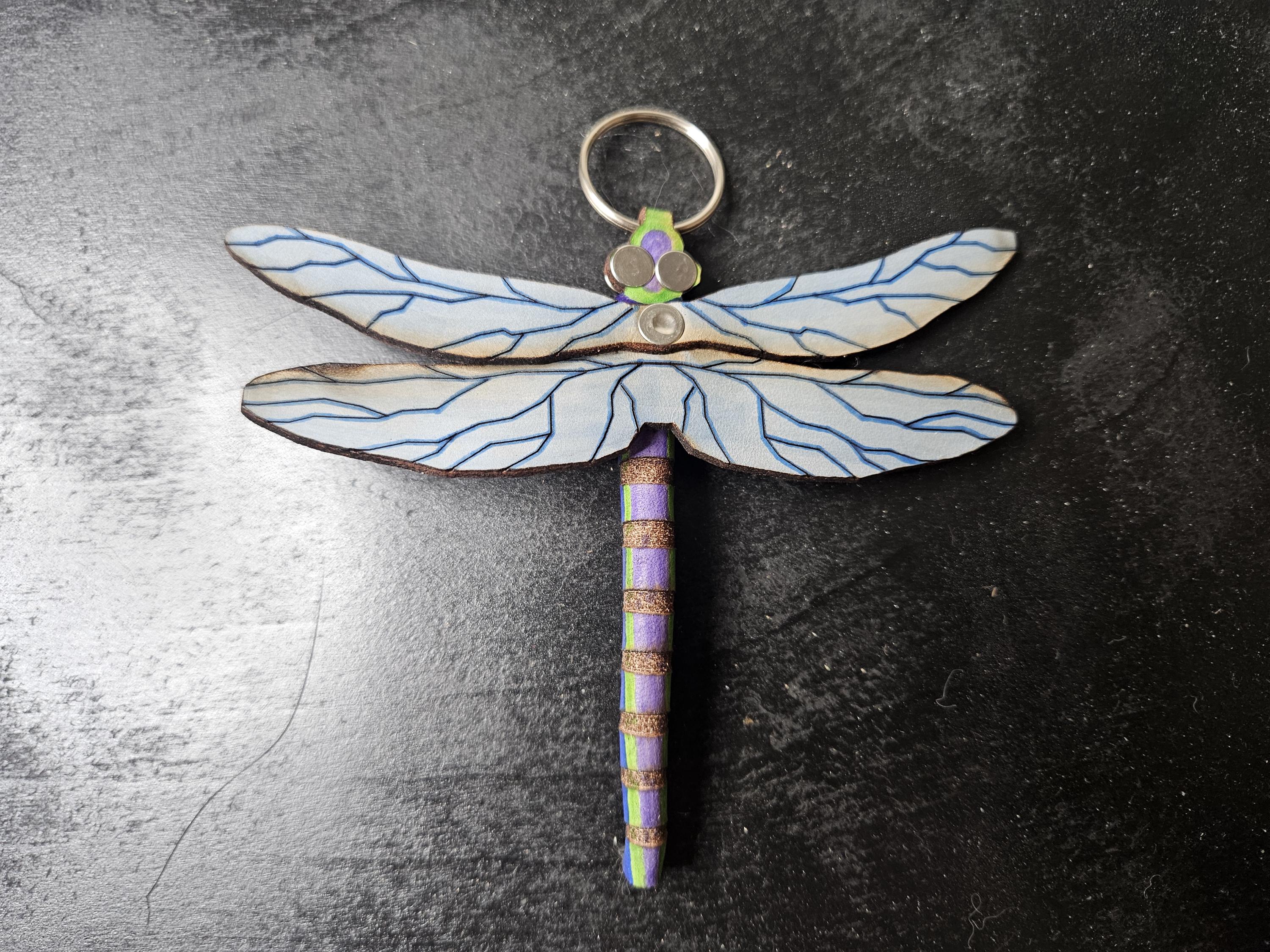 Leather Dragonfly Keychain Template - Etsy