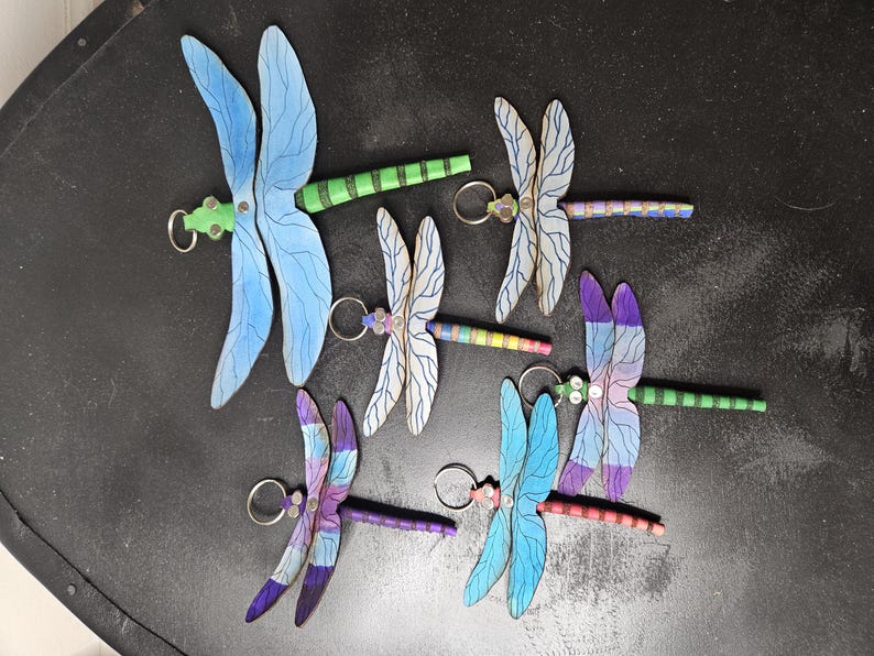 Leather Dragonfly Keychain Template - Etsy