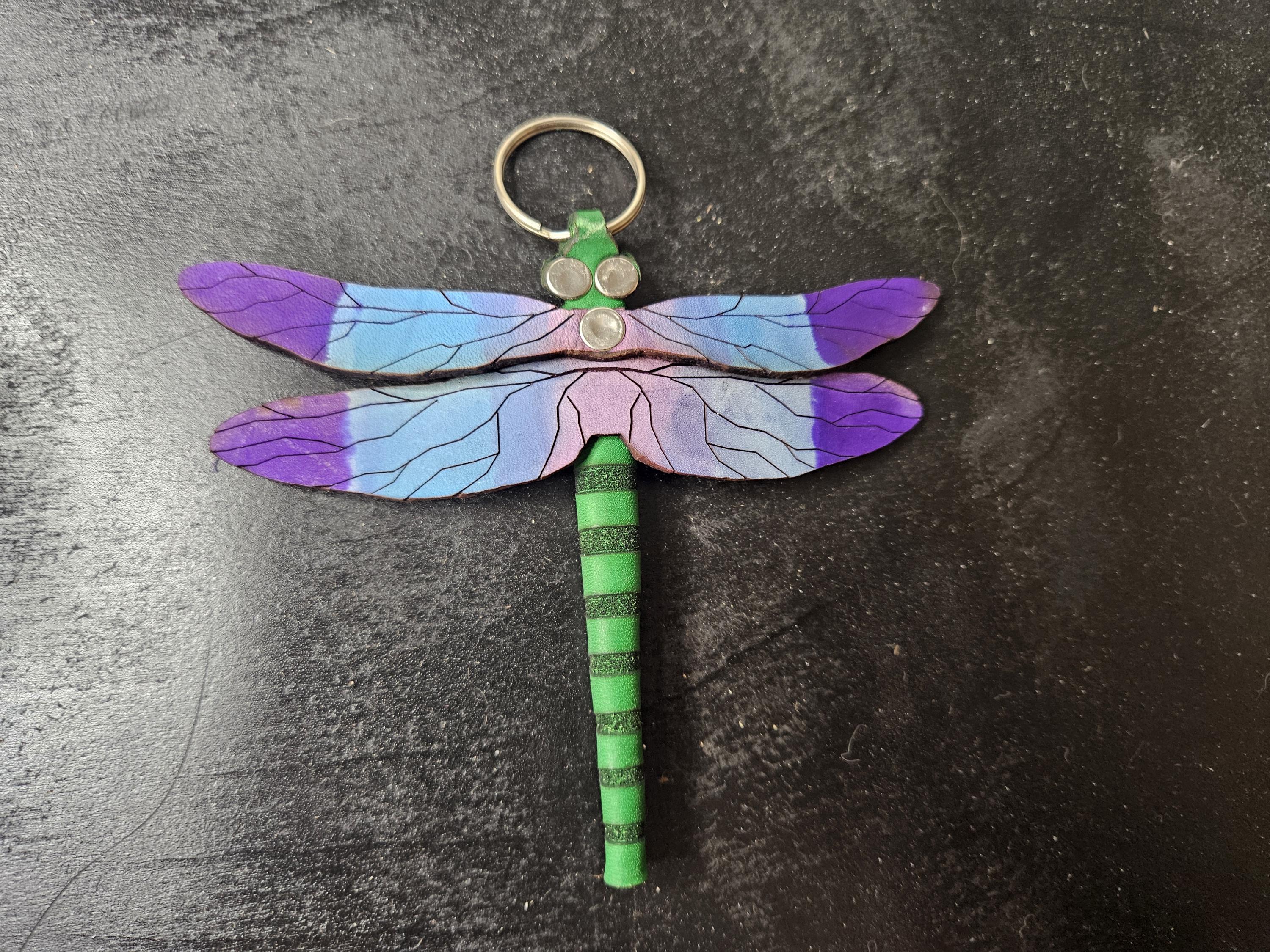 Leather Dragonfly Keychain Template - Etsy