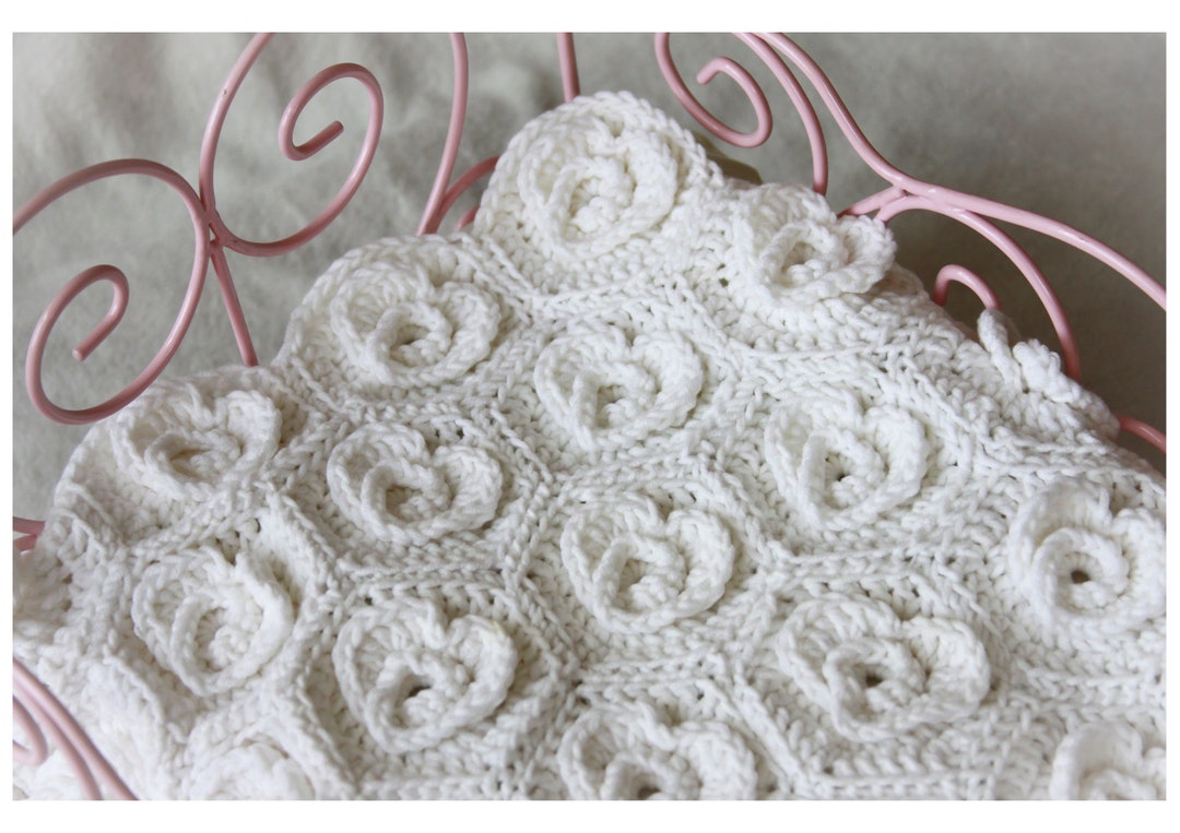 Crochet Blanket Pattern, ''heart Blanket'', Afghan, Bed Cover - PDF ...