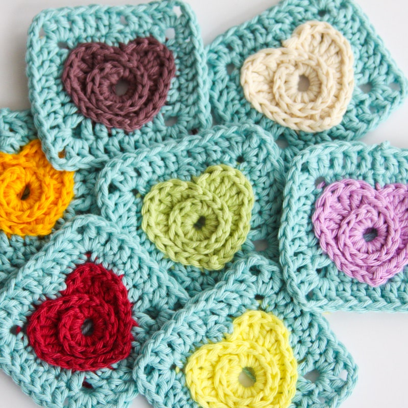 Heart Granny Square Pattern - Etsy