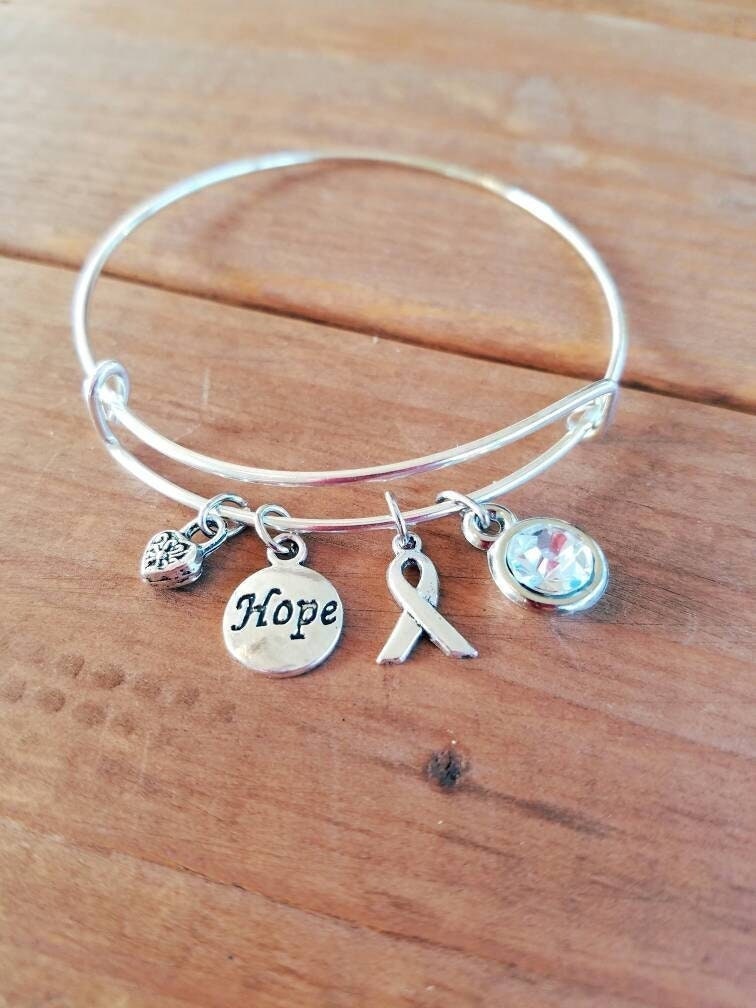 Bone Cancer Awareness Silvertone Expandable Charm Bracelet - Etsy