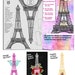 Eiffel Tower 4 Ways Digital Instant Download 4 Pattern 3D Templates ...