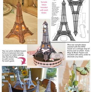 Eiffel Tower 4 Ways Digital Instant Download 4 Pattern 3D Templates ...