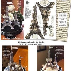 Eiffel Tower 4 Ways Digital Instant Download 4 Pattern 3D | Etsy