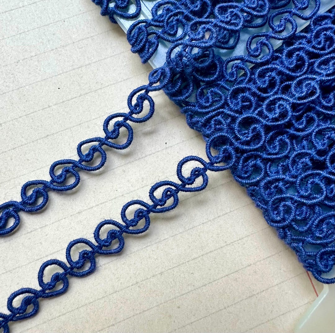 Vintage Royal Blue Soft Cotton French Gimp Trim - 1 Yard - 3/8” in ...