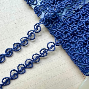 Vintage Royal Blue Soft Cotton French Gimp Trim - 1 Yard - 3/8” in ...