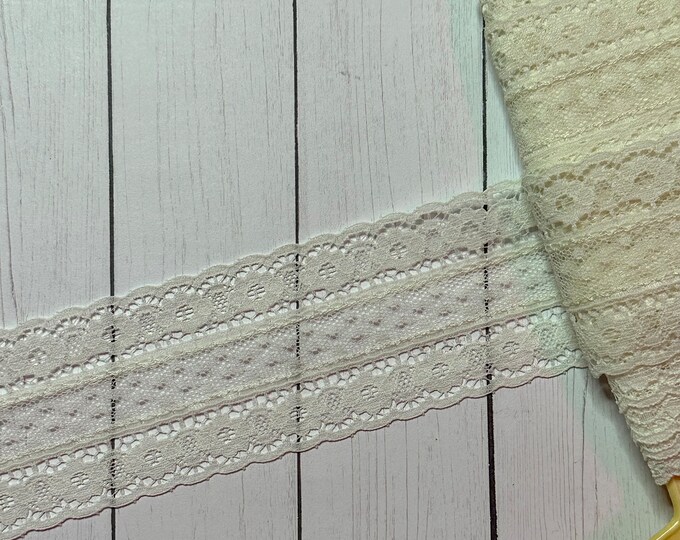 1 7/8 Vintage off White Swiss Dot Floral Lace Trim 1 Yard - Etsy