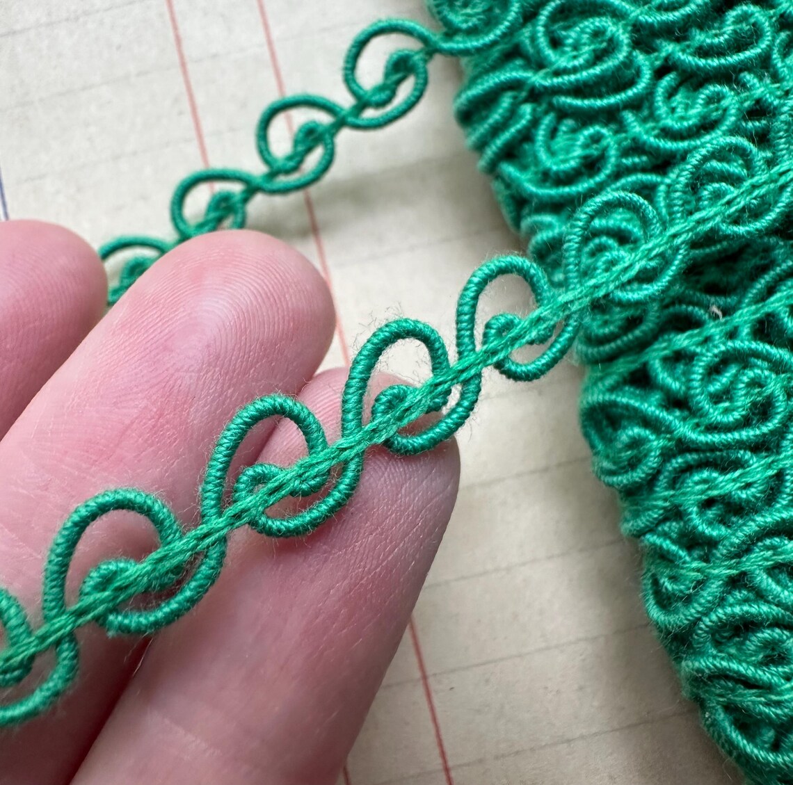 Vintage Kelly Green Soft Cotton French Gimp Trim - 1 Yard - 3/8” in ...