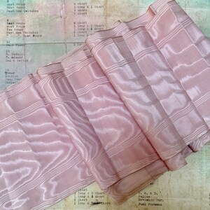 Antique Vintage Pink Moire Watermark Watered Silk Wide 6 1/4 Width 1 ...