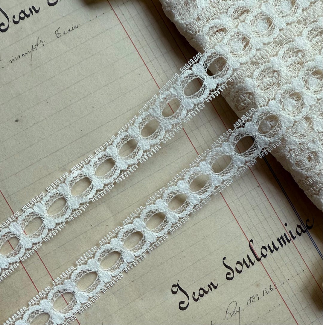 1 Yard Vintage Ivory Insertion Lace Trim - 3/4” Width - Etsy