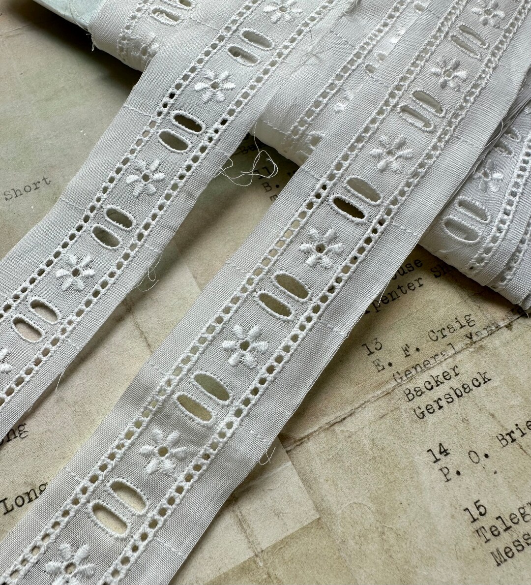 1 1/4” Vintage White French Beading Swiss Trim Lace - Made in France - Etsy