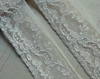 2 Black Embroidered Soft Floral Sheer Lace Trim 1 Yard Etsy UK