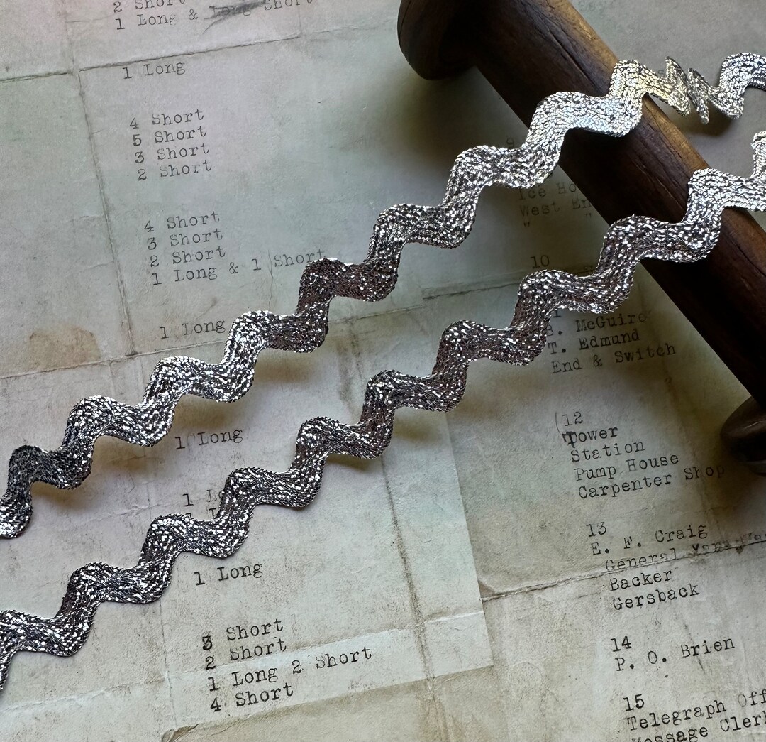 2 Yards 5/8” Vintage Silver Ric Rac Trim Non Tarnish - Etsy
