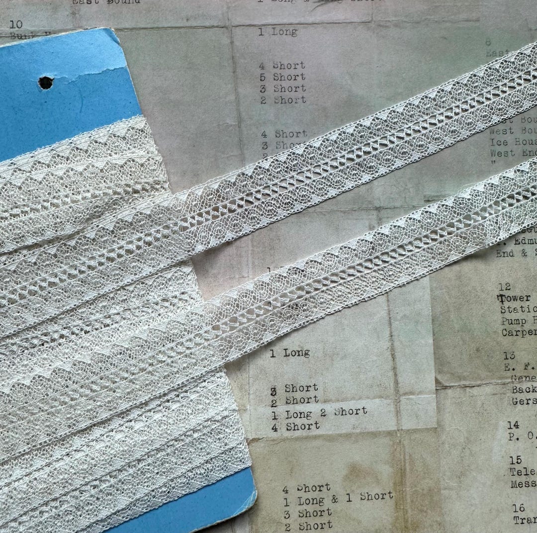 Intricate Vintage off White French Bobbin Lace Trim 15/16” in Width - 1 ...