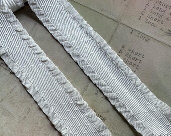 Rare Antique Metallic Flower Trim - Periwinkle Blue Ribbonwork Silk ...