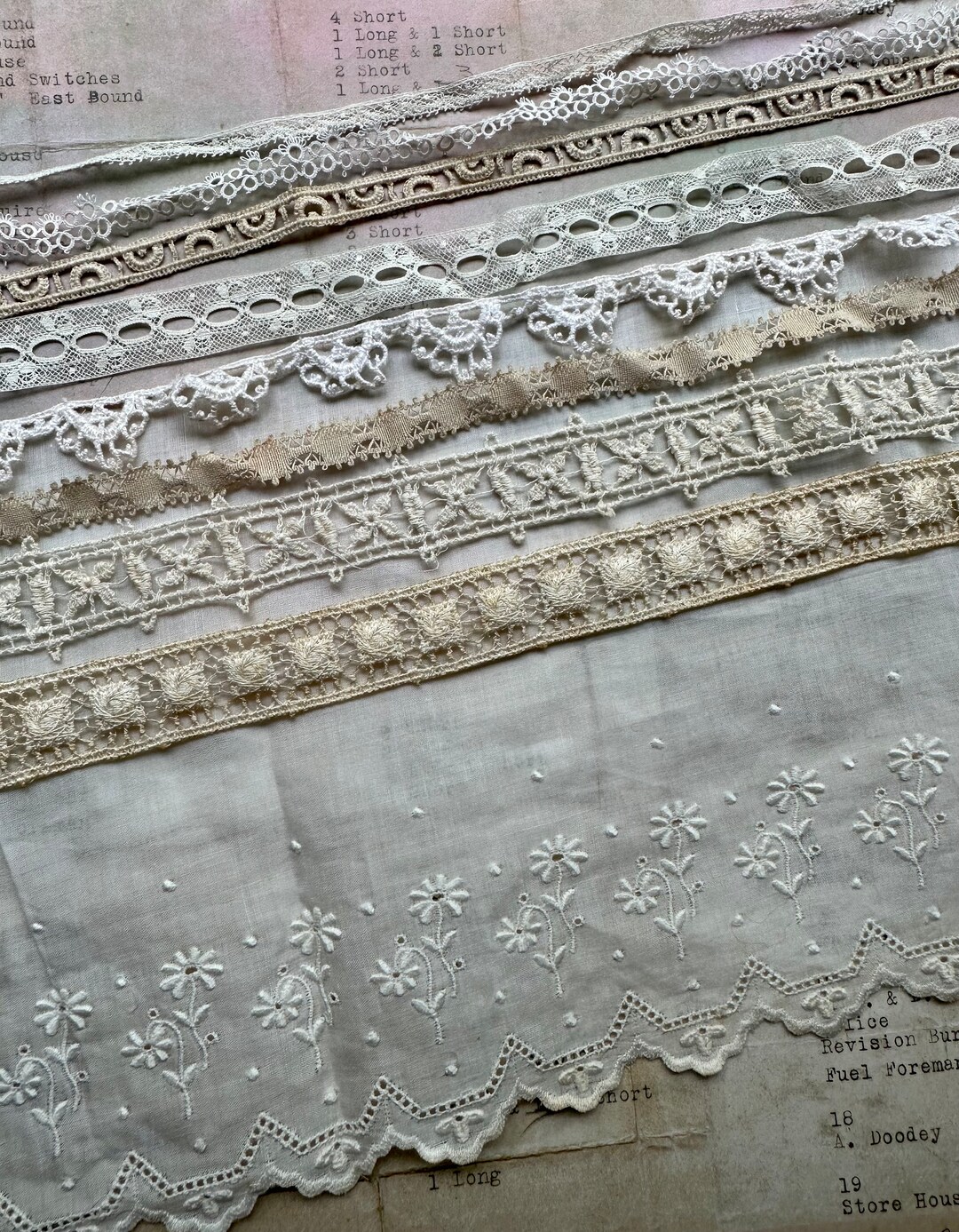 Vintage Lace Kit 9 Yards of Vintage & Antique Lace Trim off White Beige ...