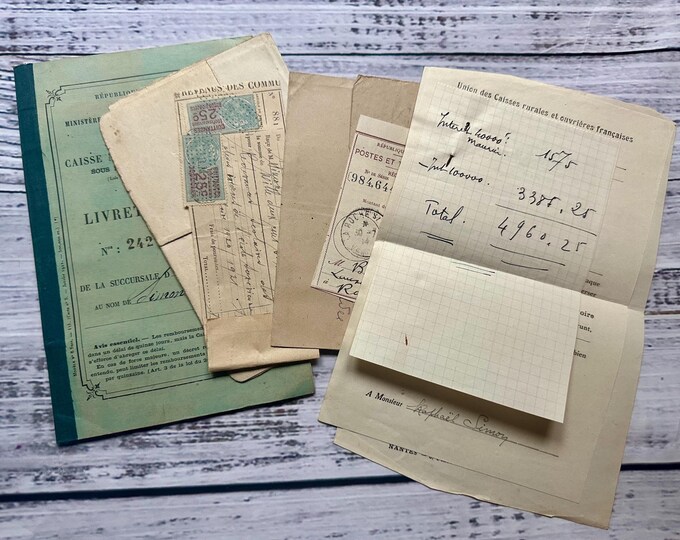 Original Authentic Vintage French Saving Bank Booklet Plus Ephemera - Etsy