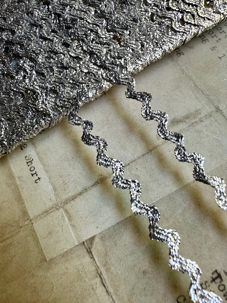 2 Yards 1/4” Vintage Silver Ric Rac Trim Non Tarnish - Etsy