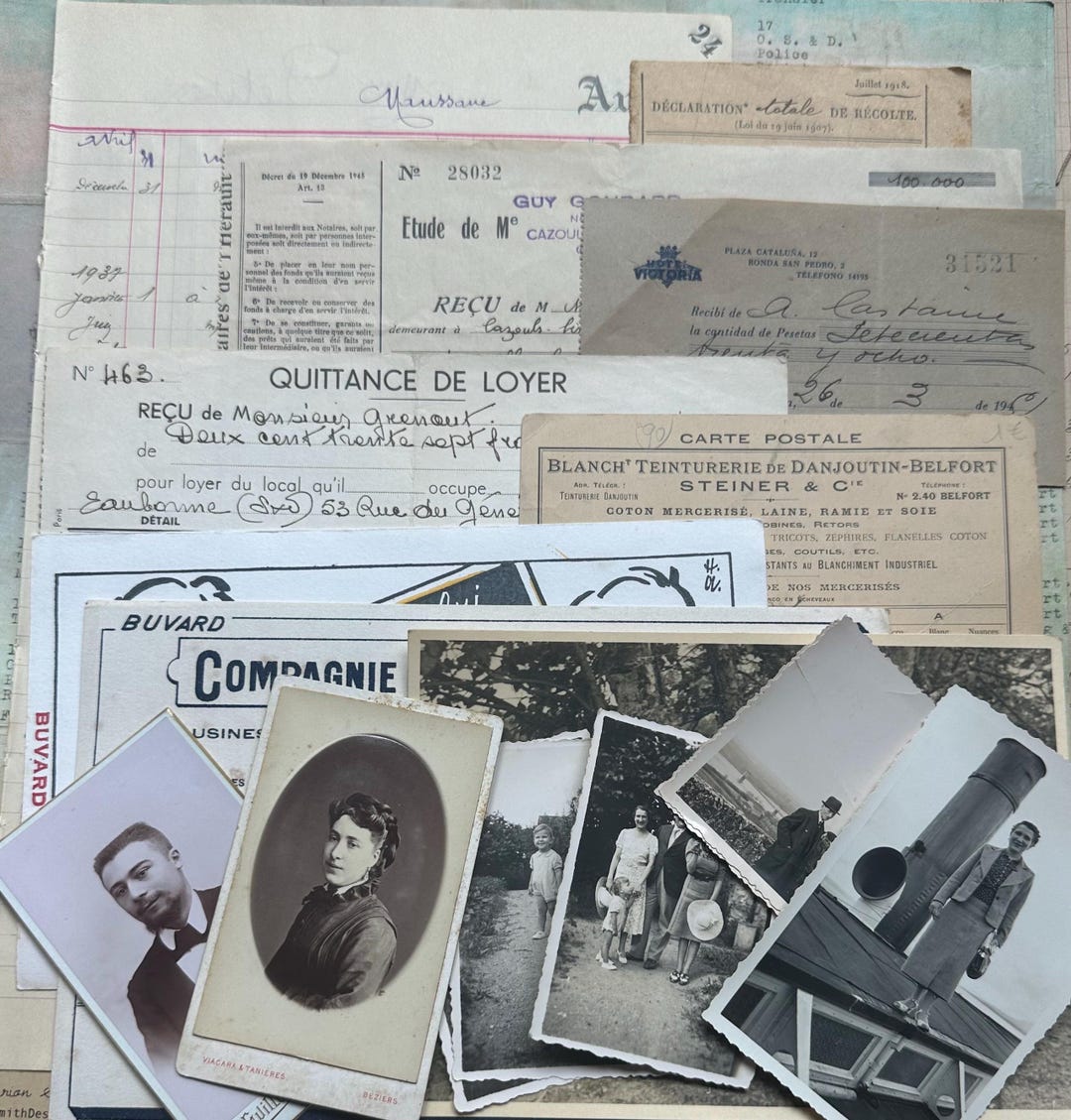 Authentic Antique French Documents Assortment Original Vintage for Junk ...