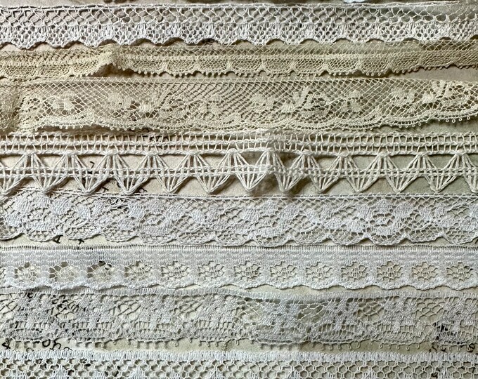 Antique Vintage Petite Lace Kit 9 Yards of Vintage Lace Trim Beige off ...