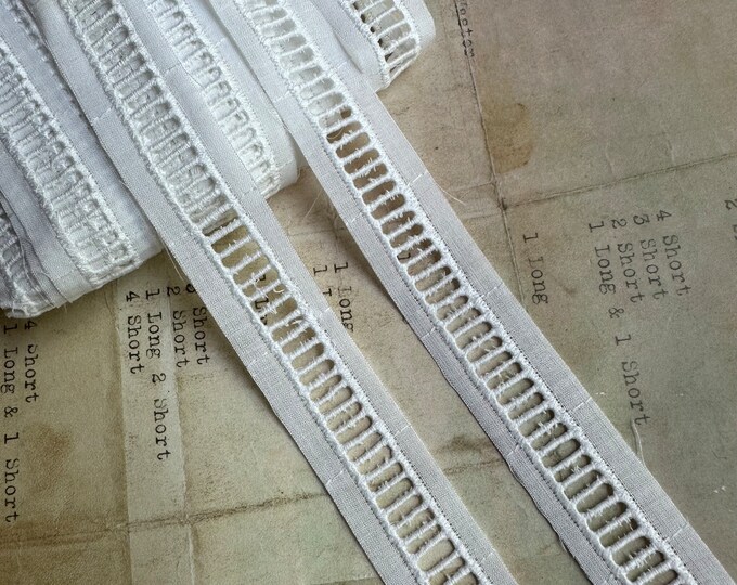 Vintage White French Ladder Lace Trim - Entredeux Swiss Trim - Made in ...