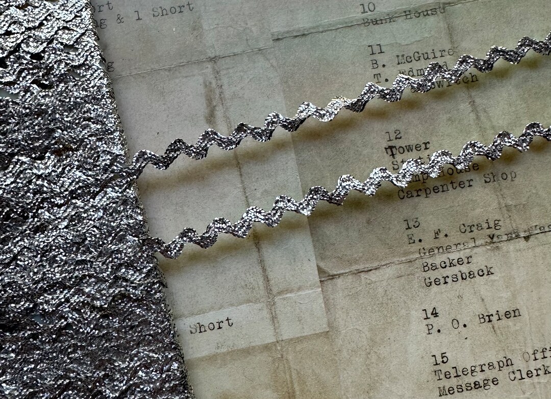 2 Yards 1/4” Vintage Silver Ric Rac Trim Non Tarnish - Etsy