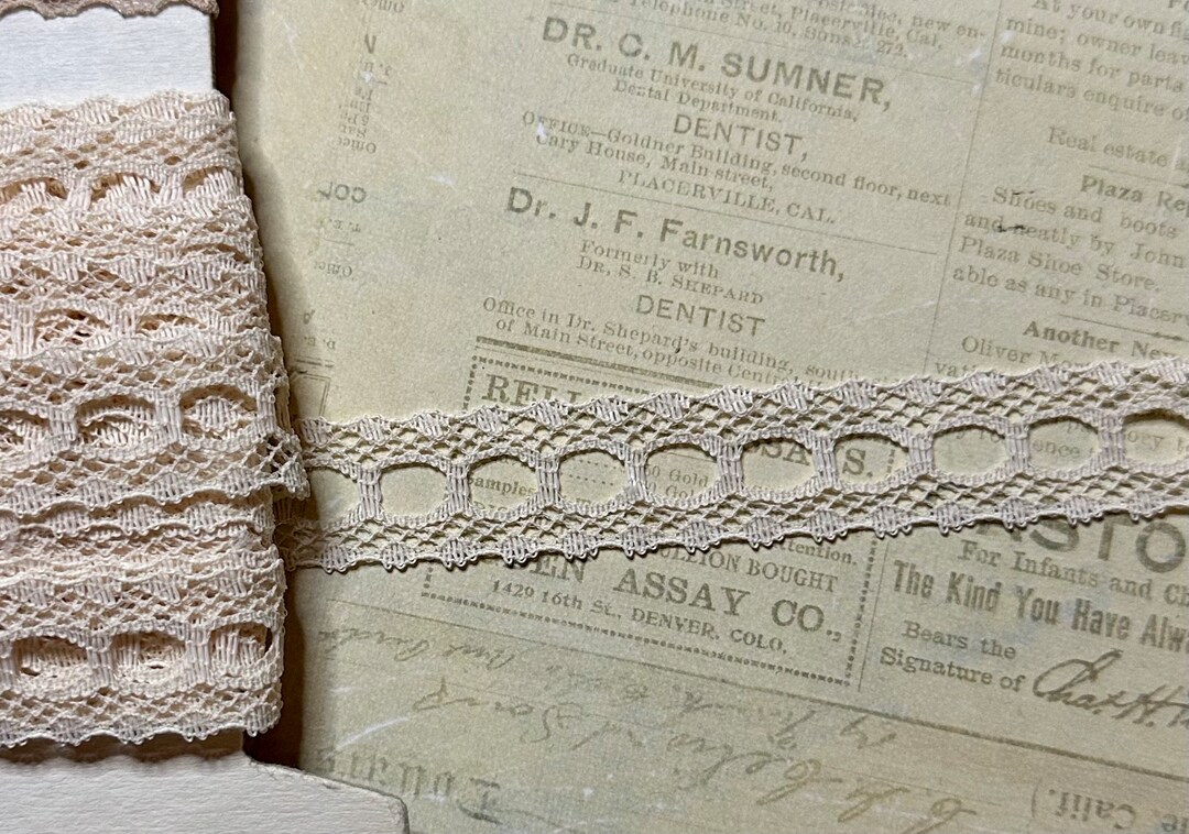 1 Yard Vintage Soft Cream Beading Lace Trim 3/4 - Etsy