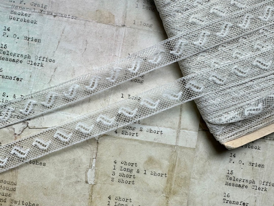 1 Yard -delicate off White Stained French Bobbin Lace - Made in France ...