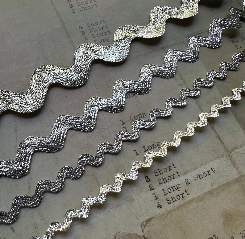 2 Yards 1/4” Vintage Silver Ric Rac Trim Non Tarnish - Etsy