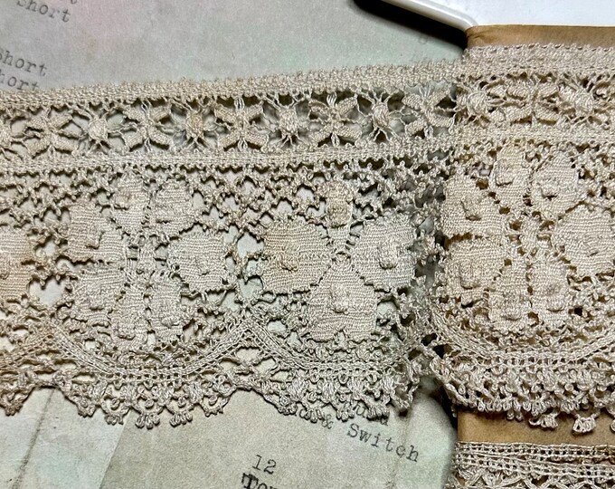 2 3/4 Vintage Beige Textured Crochet Cotton Lace Trim 1 Yard - Etsy