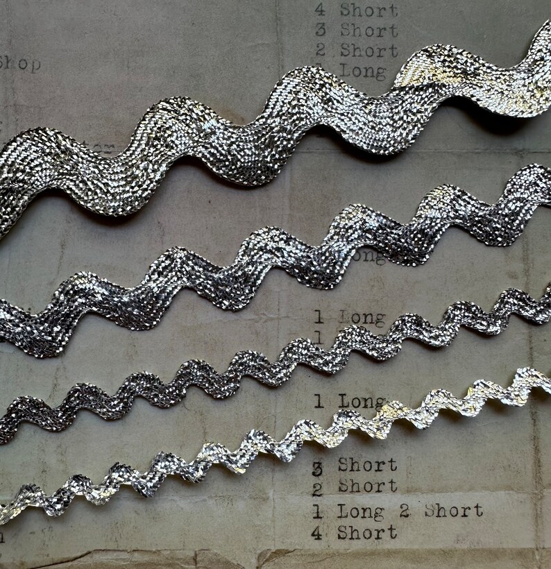 2 Yards 1/4” Vintage Silver Ric Rac Trim Non Tarnish - Etsy