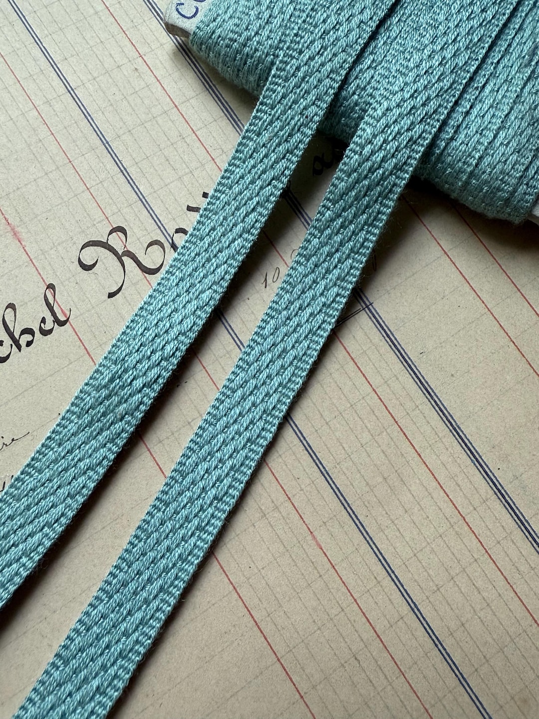 1 Yard Vintage French Soft Light Blue Woven Trim - Made in France - 1/2 ...