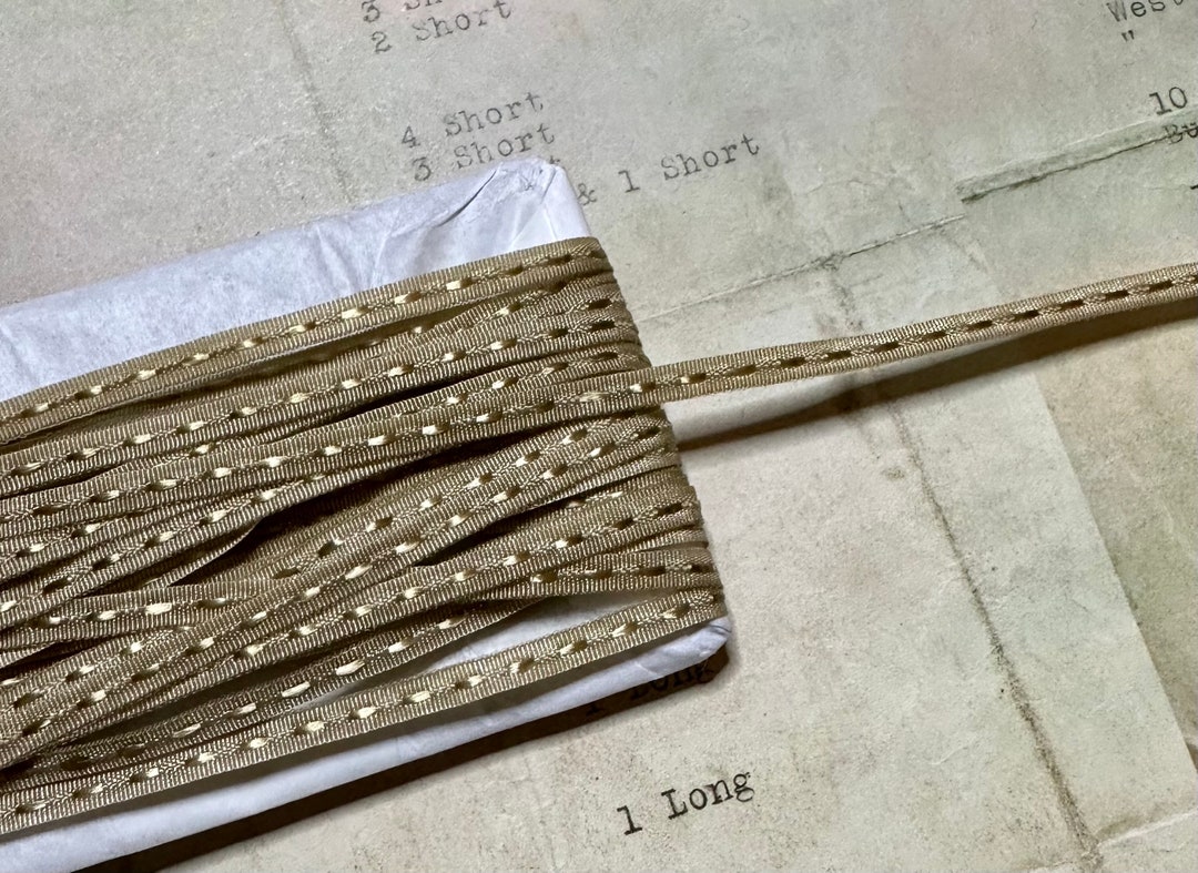 1 Yard Vintage Beige Dainty Ribbon Trim 3/8 Ribbonwork - Etsy
