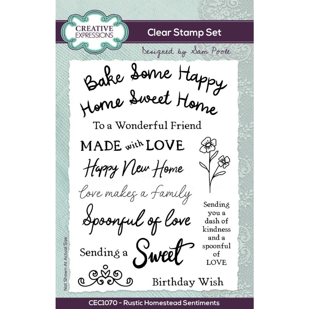 Rustic Homestead Sentiments Creative Expressions Clear Stamp Set 4"x6 ...