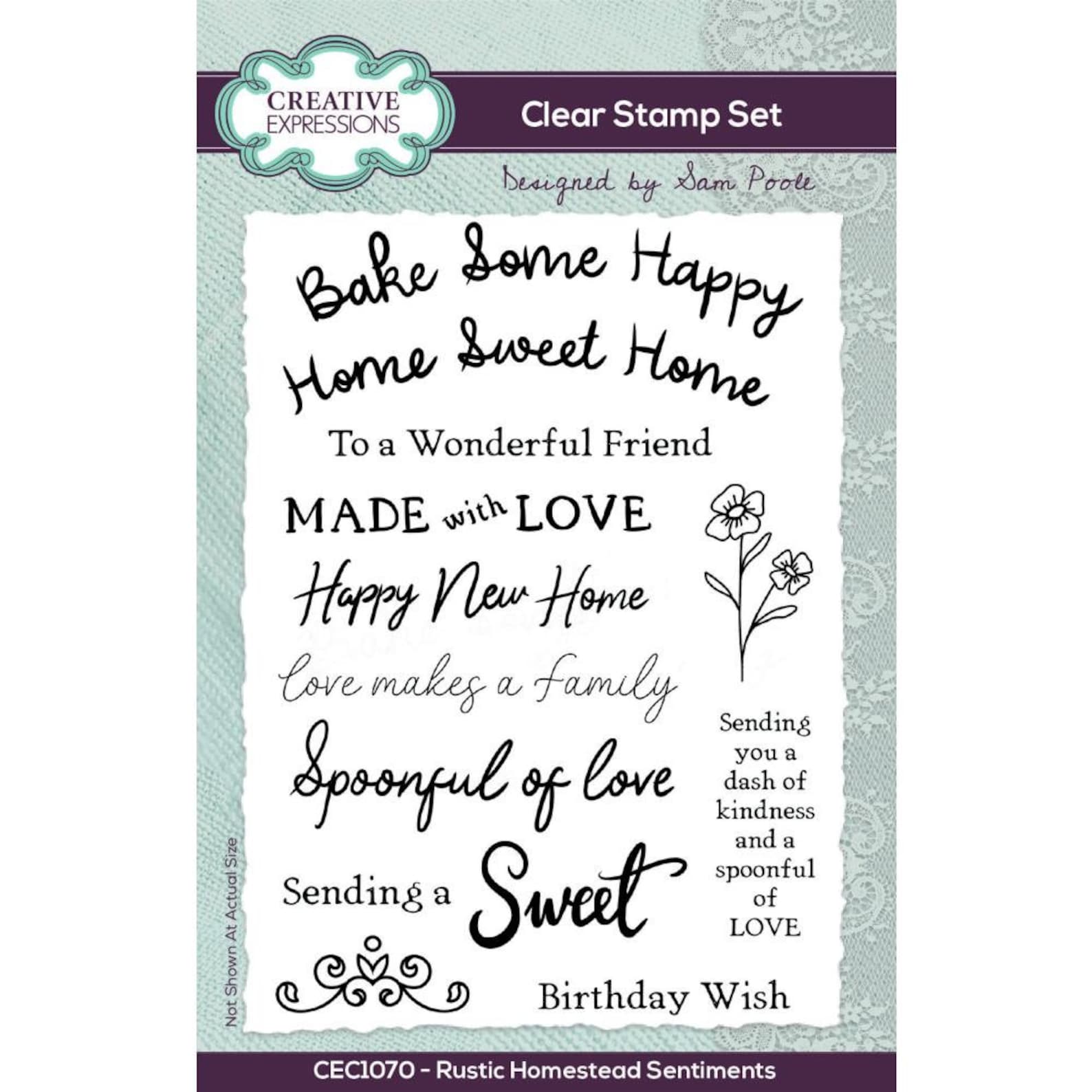 Rustic Homestead Sentiments Creative Expressions Clear Stamp Set 4"x6 ...
