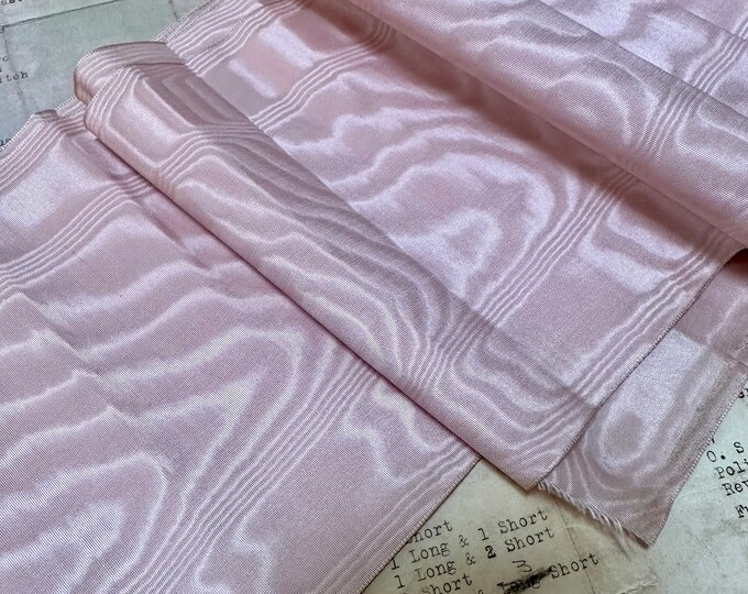 Antique Vintage Pink Moire Watermark Watered Silk Wide 6 1/4 Width 1 ...