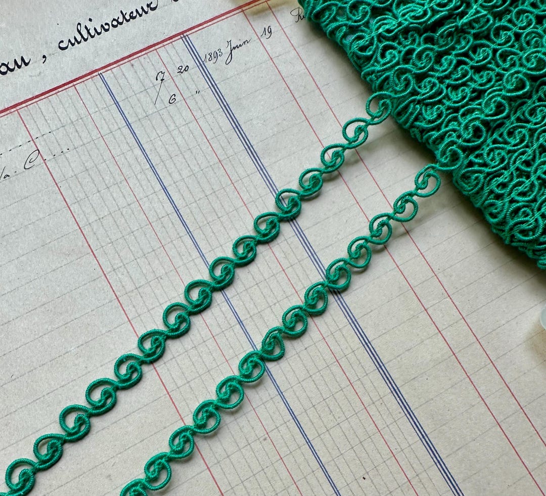 Vintage Kelly Green Soft Cotton French Gimp Trim - 1 Yard - 3/8” in ...