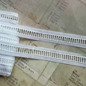 Vintage White French Ladder Lace Trim - Entredeux Swiss Trim - Made in ...