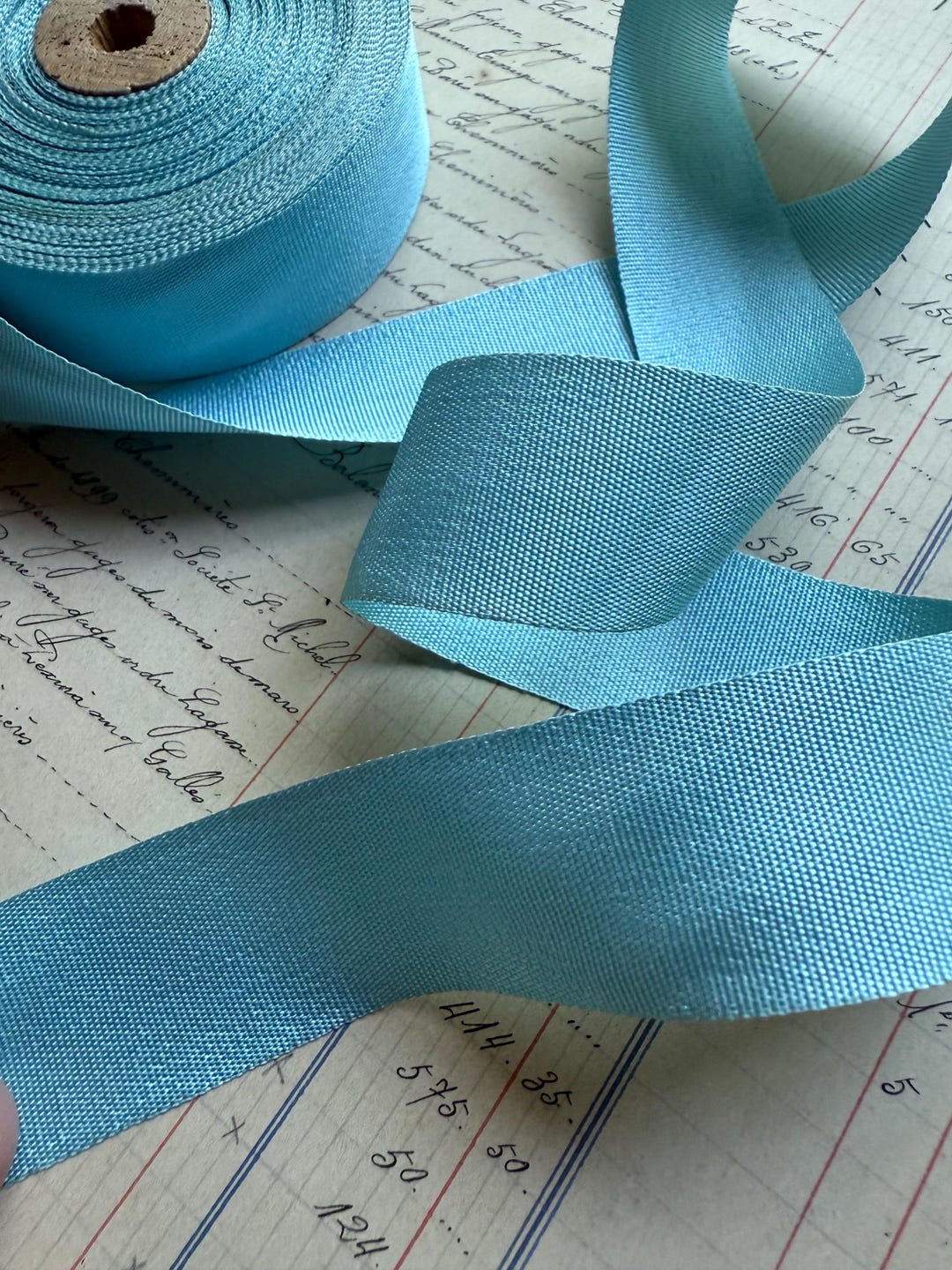 1 Yard Vintage Light Blue Sheen Webbing Ribbon Trim - 15/16” Width - Etsy