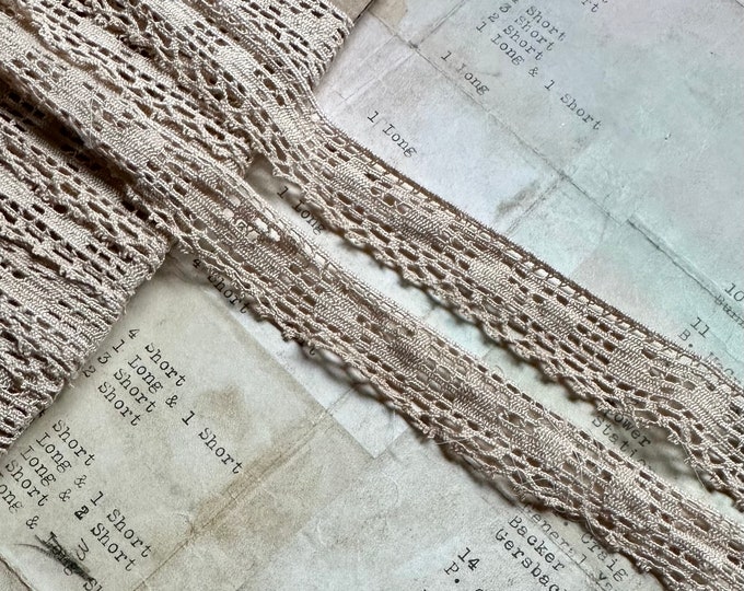 7/8 Vintage Beige Crochet Lace Trim 1 Yard - Etsy