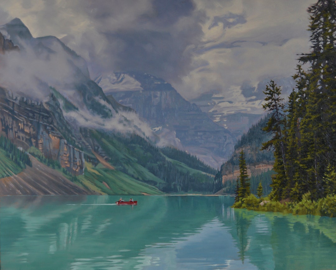 Lake Louise - Oil Painting - Banff - Alberta - Canada - Mountains ...