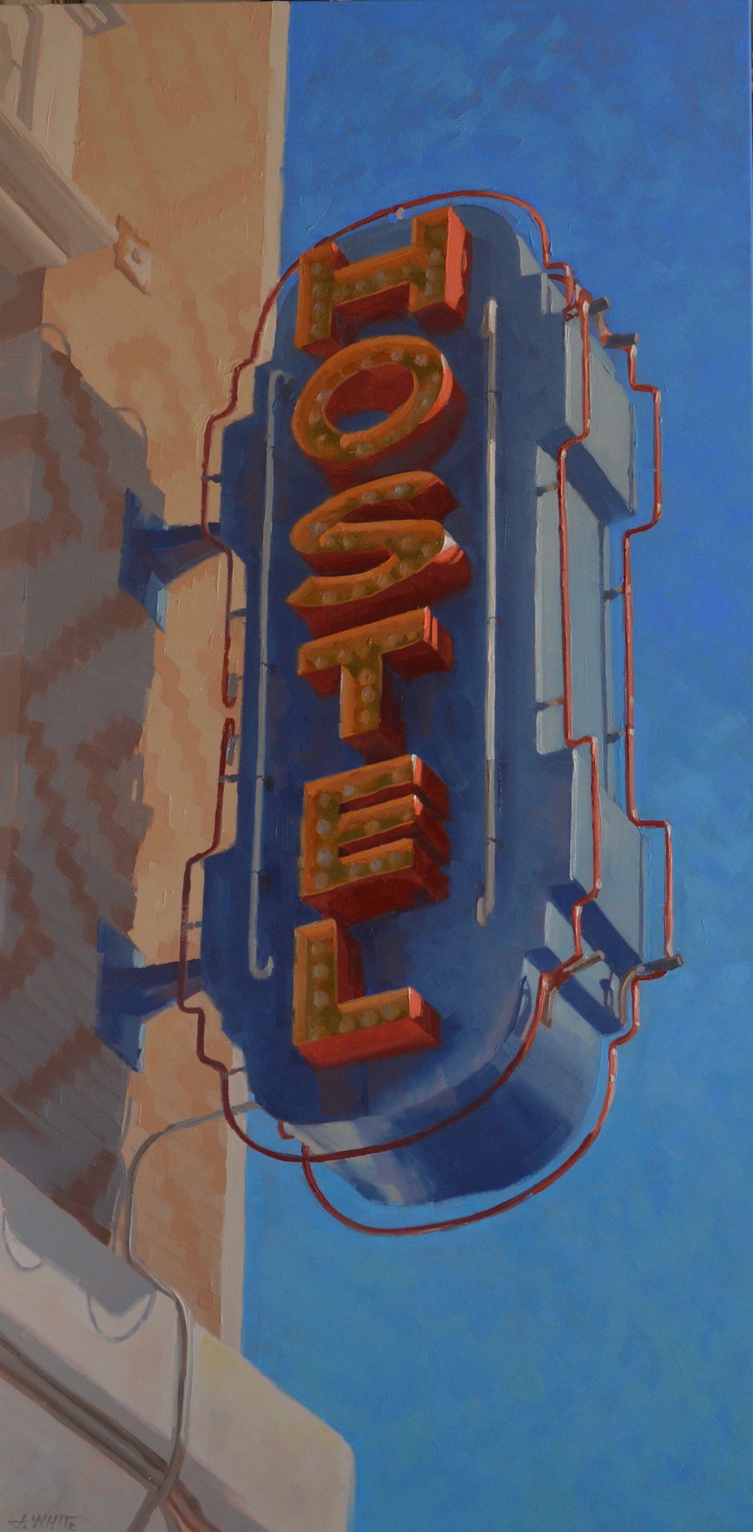 Hostel - Sign - Urban - Oil Painting - Venice Beach - Signage - Retro ...