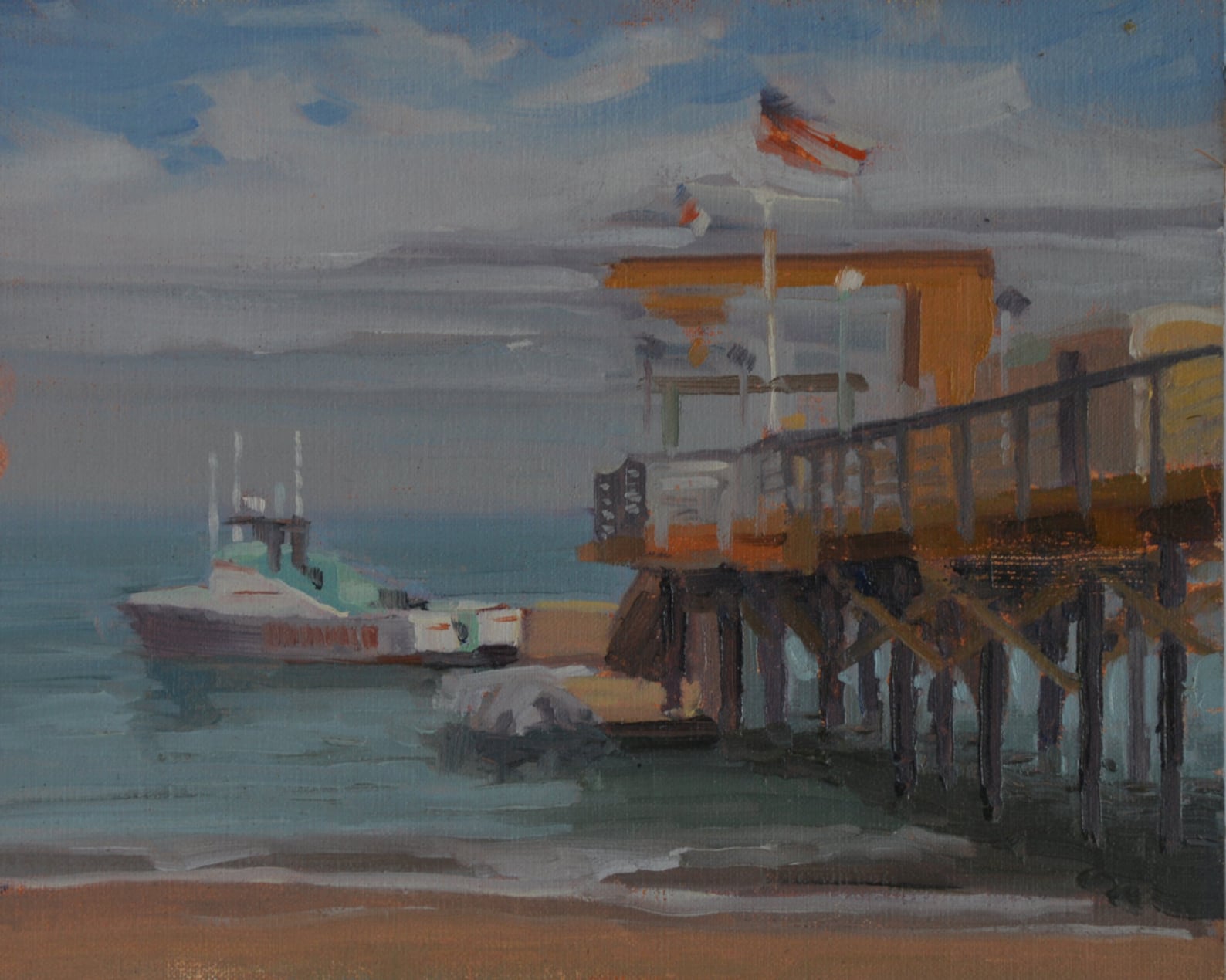 Two Harbors - Catalina - Island - Pier - Boats - Plein Air - Oil ...
